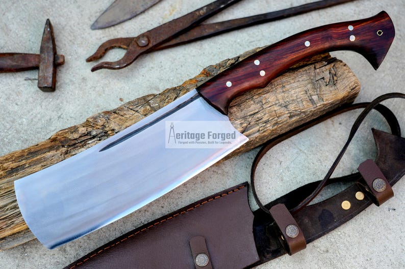 DOUBLE HANDED CHOPPER / Large Jungle Cleaver / 9 Inches Long Blade ...