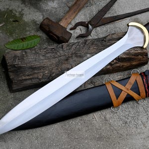 GREEK XIPHOS/ 22 Inches Long Blade Hand Forged Historical Sword/leaf ...