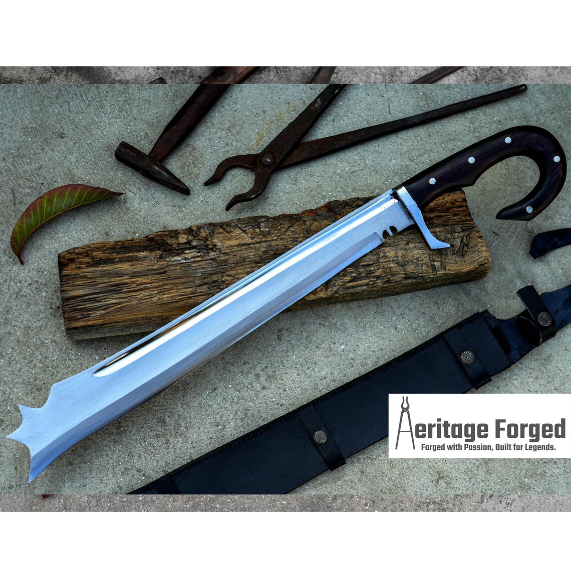 MACIEJOWSKI FALICON MACHETE / Large Morgan Sword /18 Inches Long Blade ...