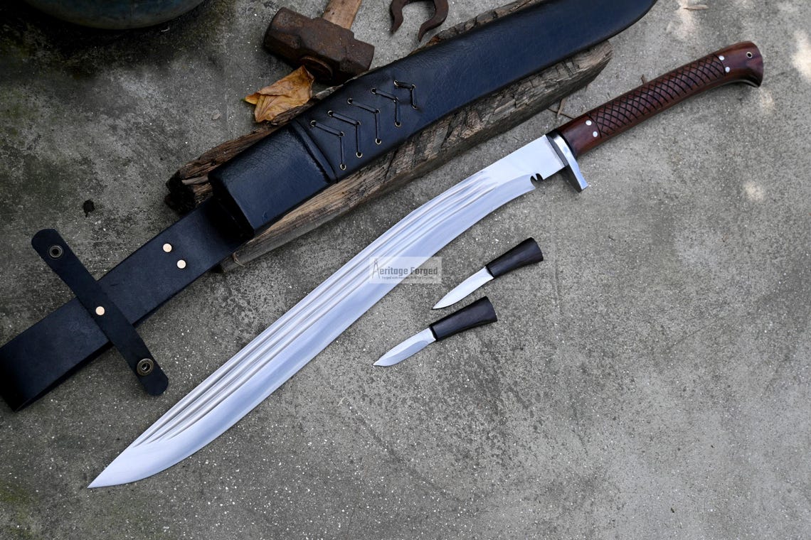 KHUKURI SWORD/ Large Kukri Machete/ 21 Inches Long Blade Heavy Machete ...