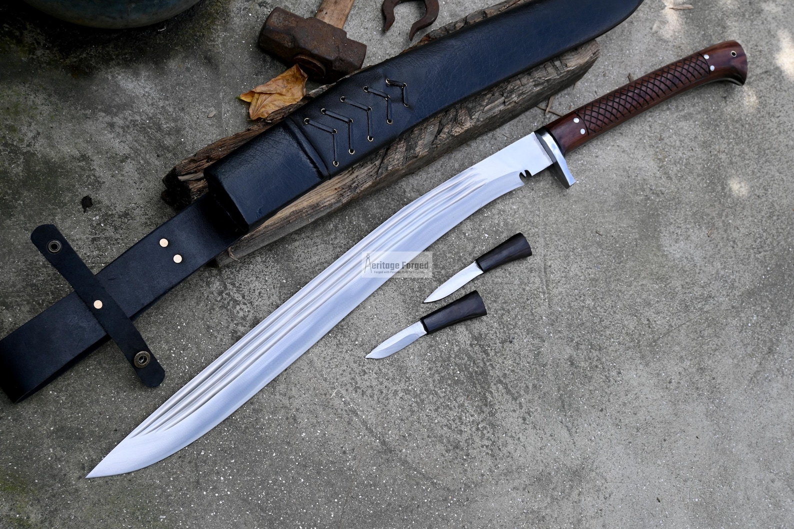 KHUKURI SWORD/ Large Kukri Machete/ 21 Inches Long Blade Heavy Machete ...
