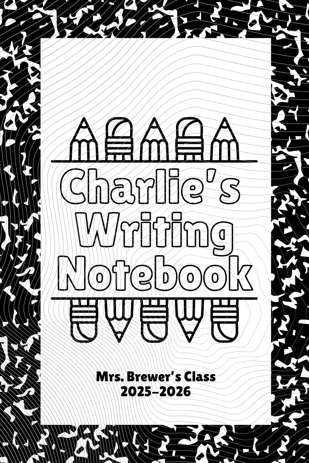 Editable Writing Notebook Labels for Thermal Printer - Etsy