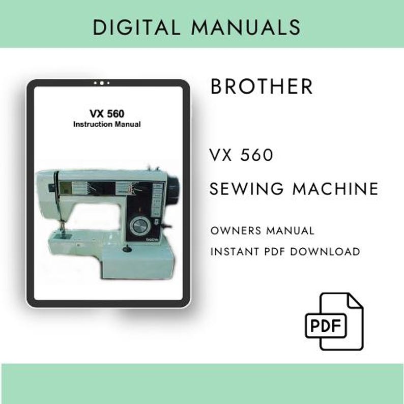 Brother VX560 Sewing Machine Manual PDF Digital Download - Etsy