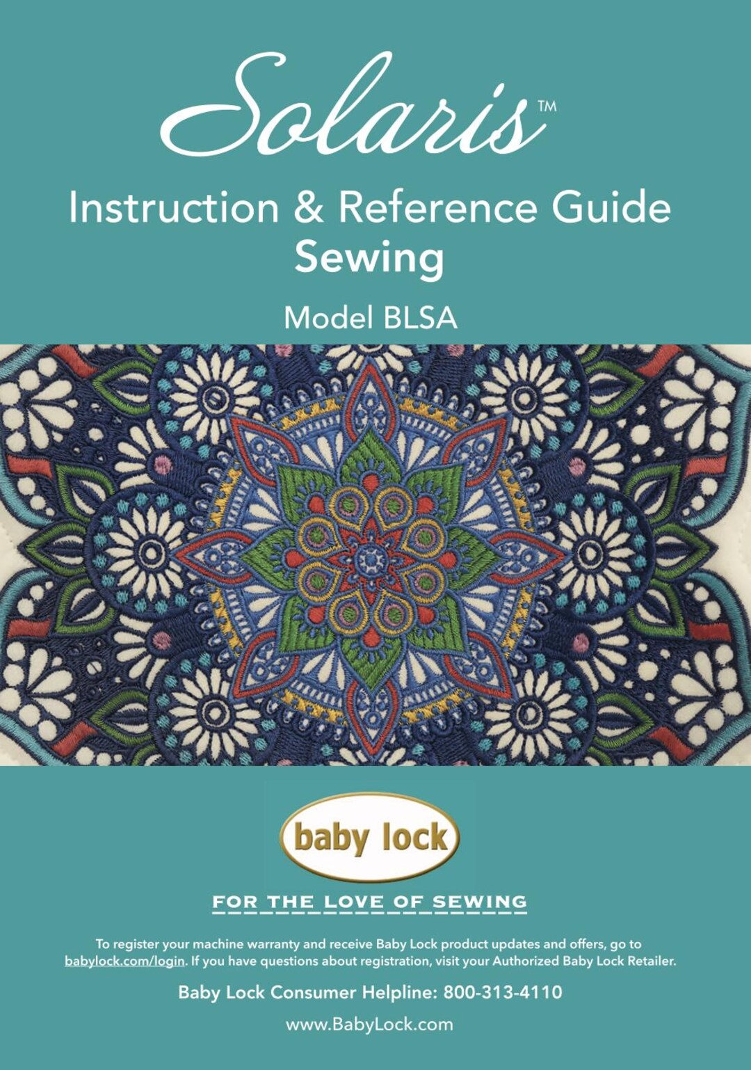 Babylock Solaris BLSA Sewing Machine Manual Instant PDF Download - Etsy