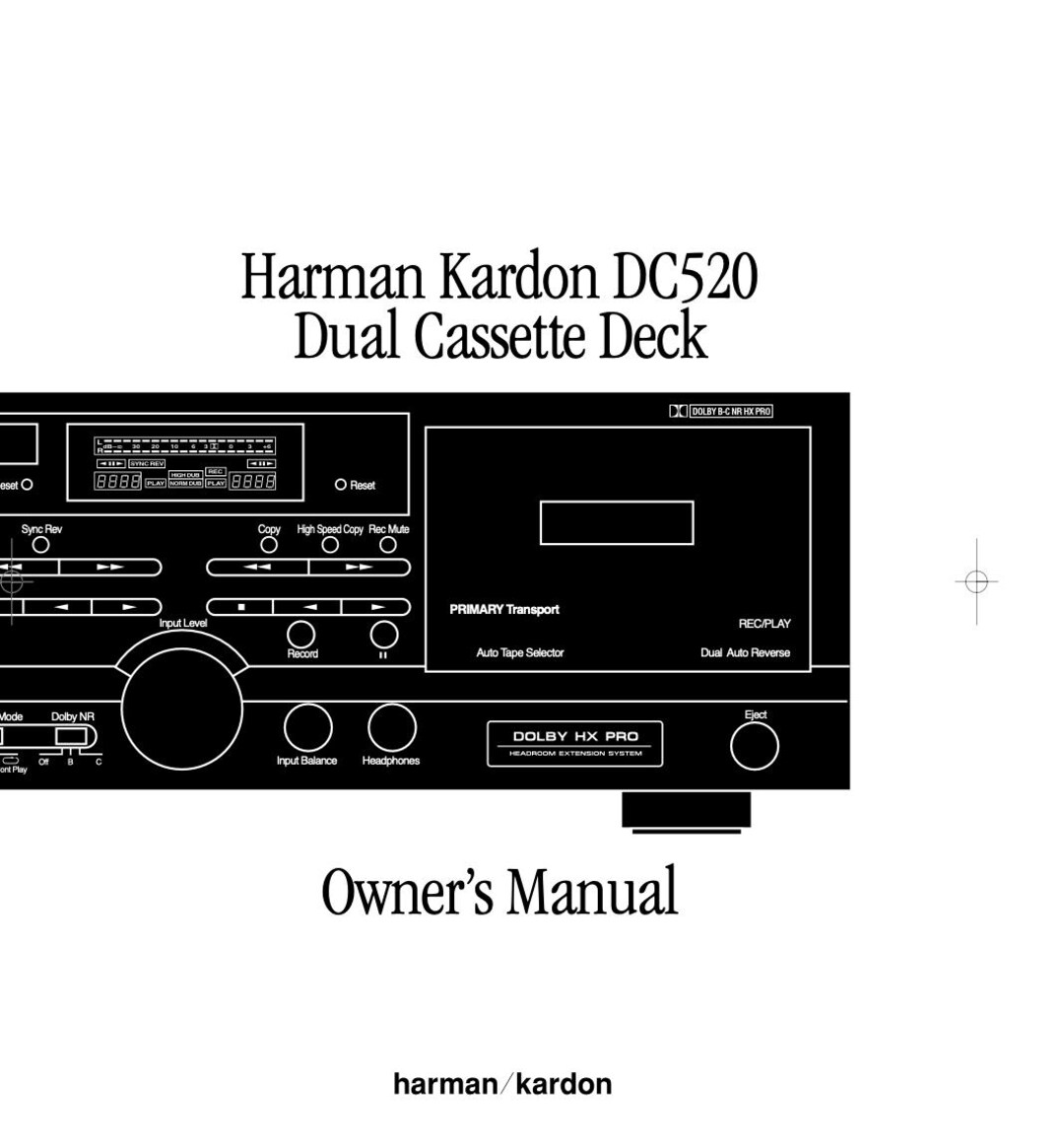 Harman Kardon DC520 Dual Cassette Deck Owner’s Manual – PDF Digital ...