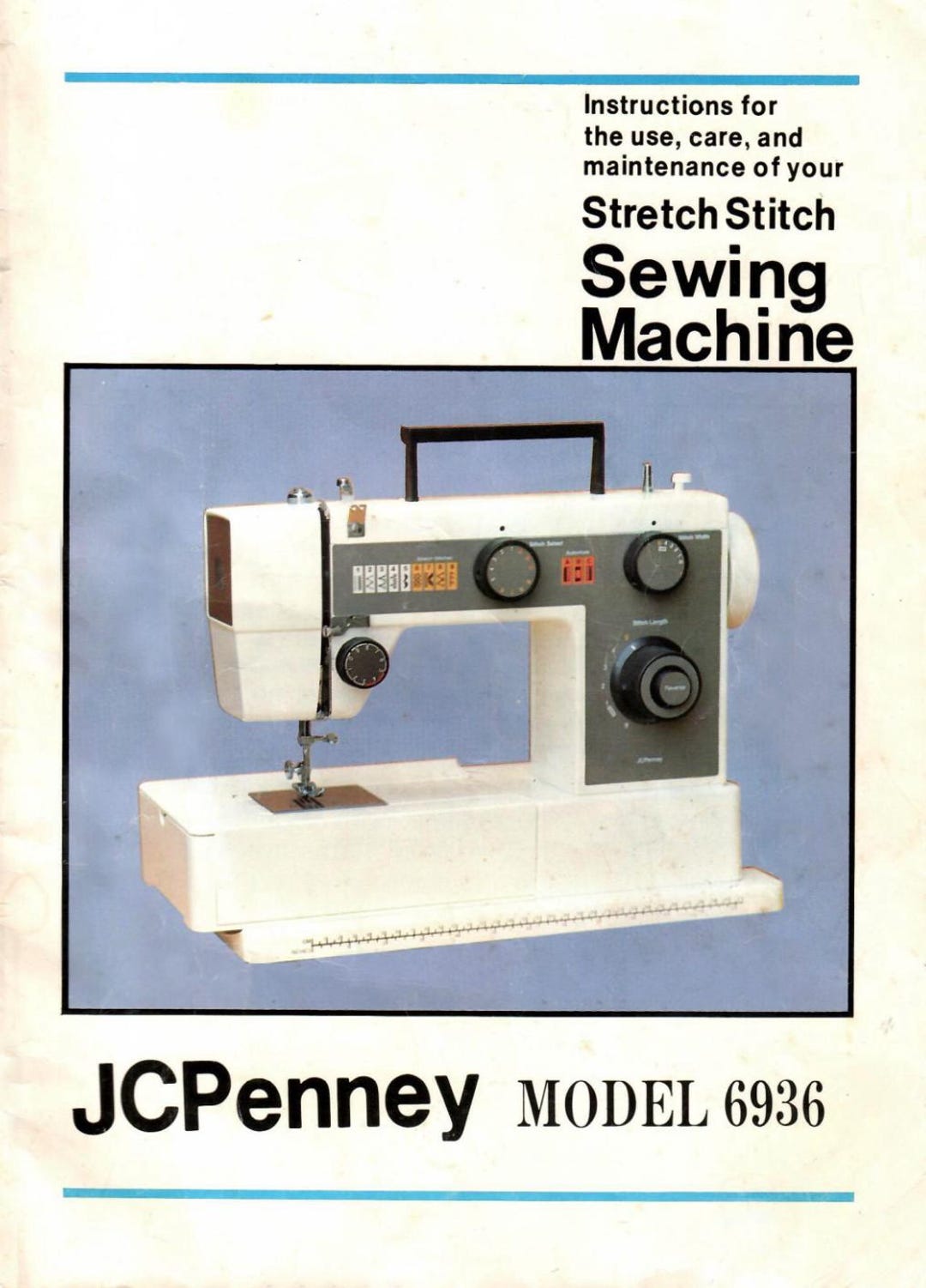 Jcpenney Model 6936 Sewing Machine Manual Operators Manual Digital Download PDF - Etsy