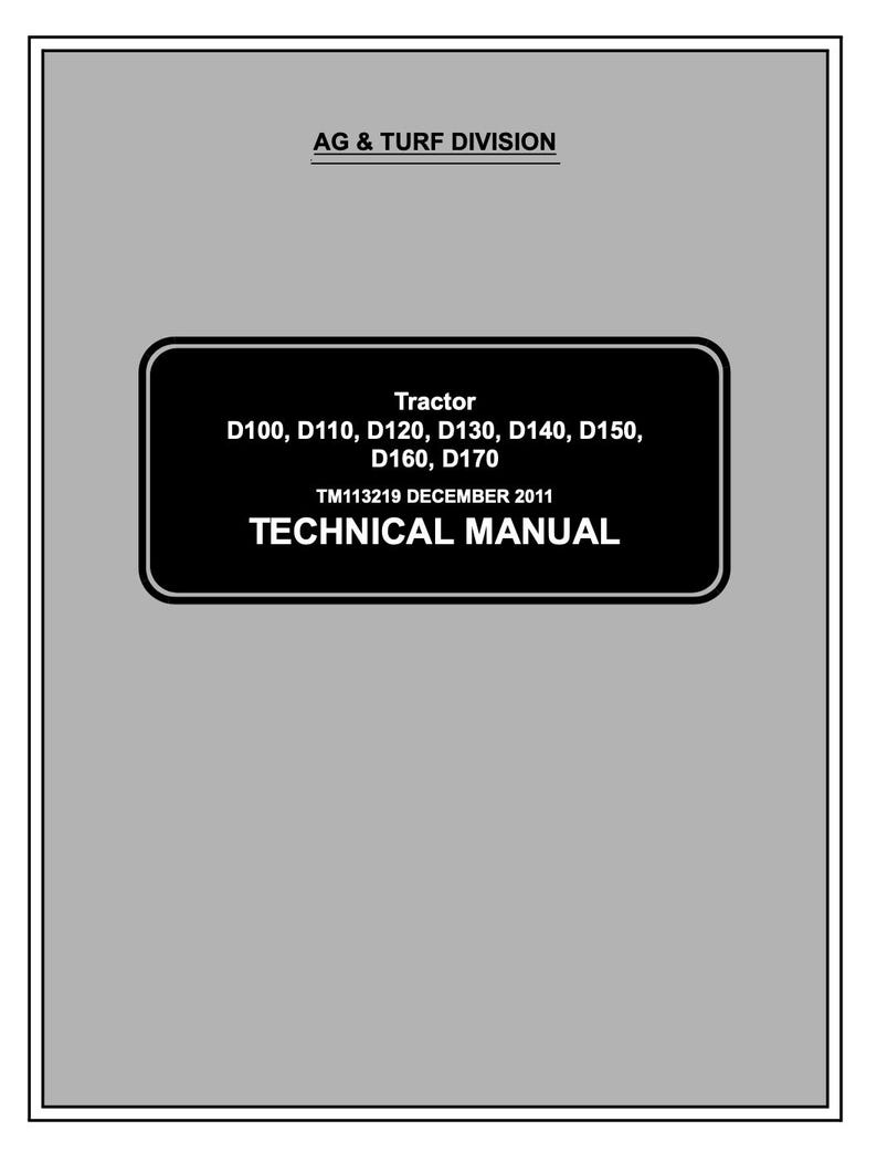 John Deere D100–D170 Series Tractor Operator’s Manual PDF Digital Download - Etsy