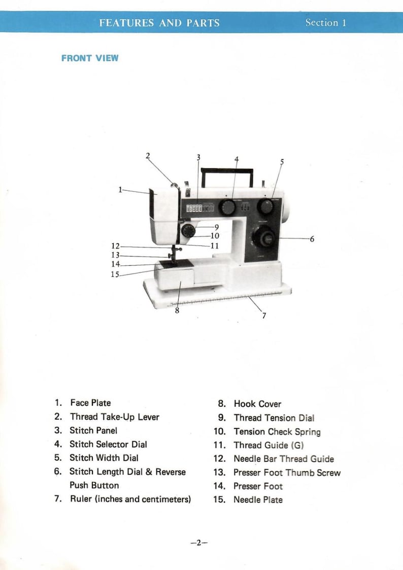 Jcpenney Model 6936 Sewing Machine Manual Operators Manual Digital ...
