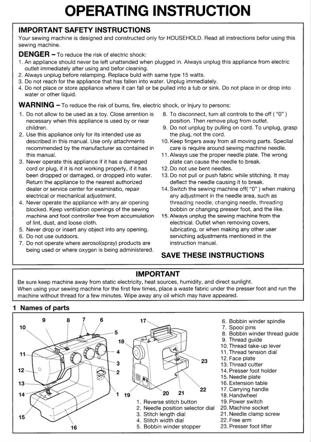 Janome 2003P Sewing Machine Instruction Manual PDF Digital Download - Etsy