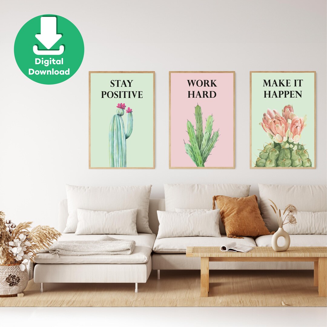 Southwestern Art, Cactus Art Print, Boho Cactus Wall Art, Pink Cactus ...