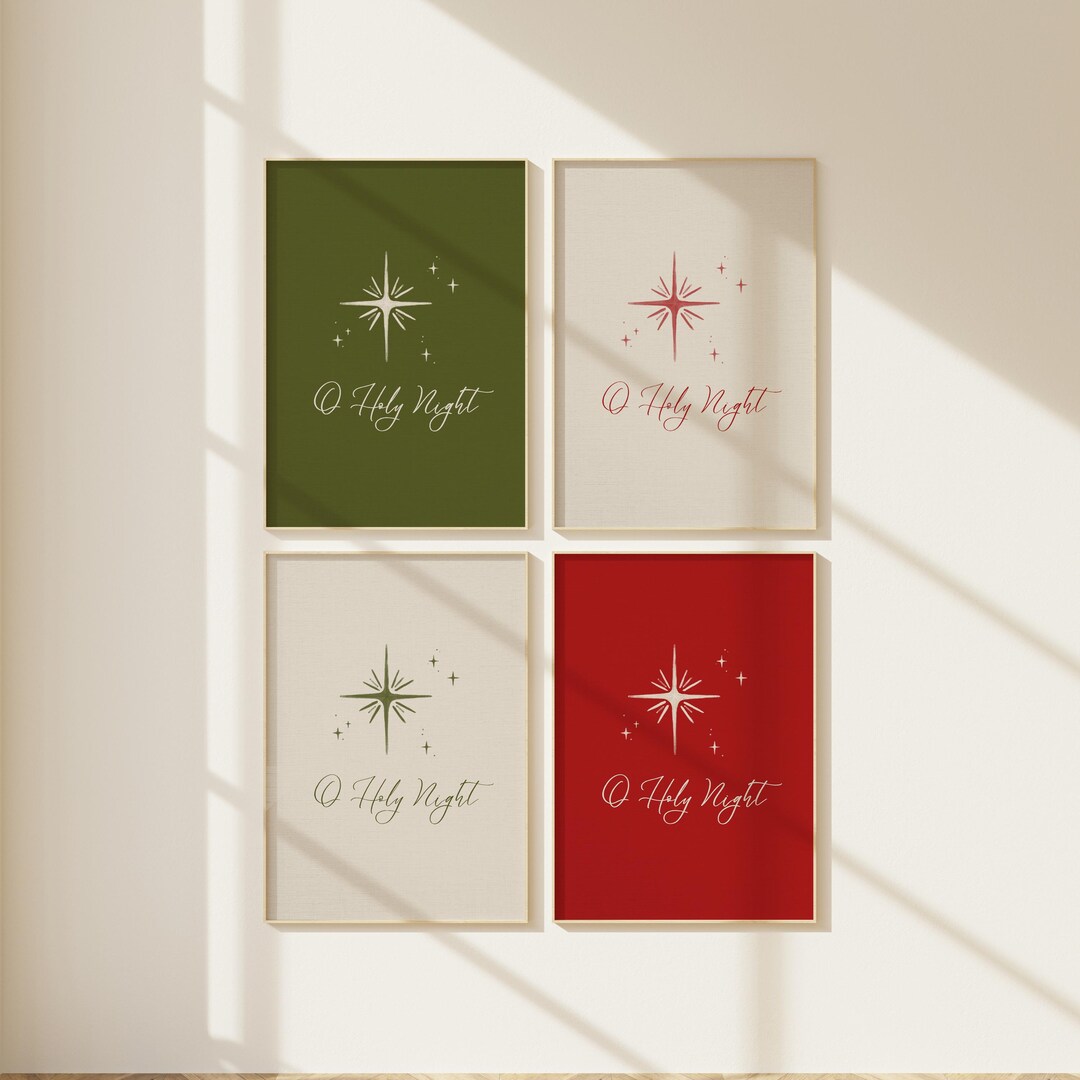 O Holy Night Art Print Bundle | 4 Christmas Prints in Multiple Colors ...