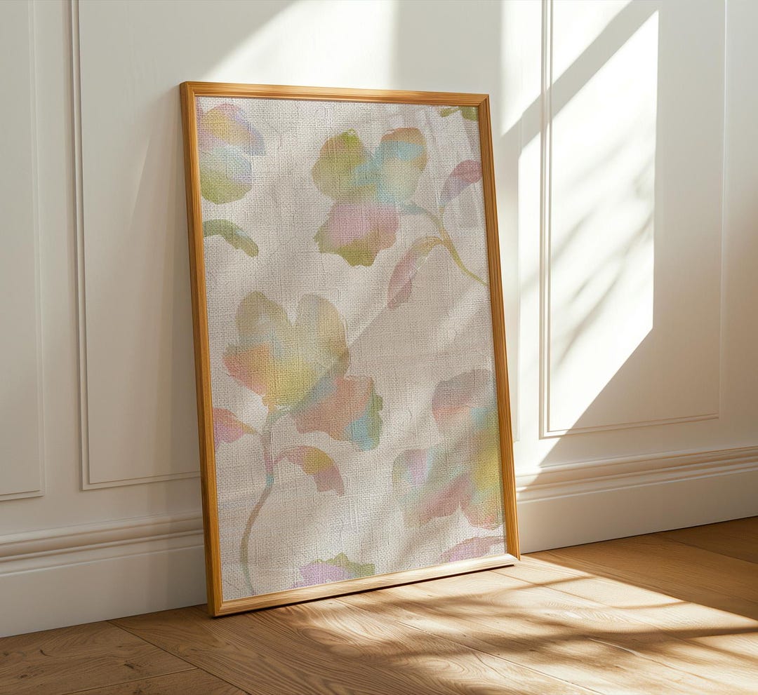 Pastel Floral Oil Painting | Coquette Aesthetic Wall Art ...