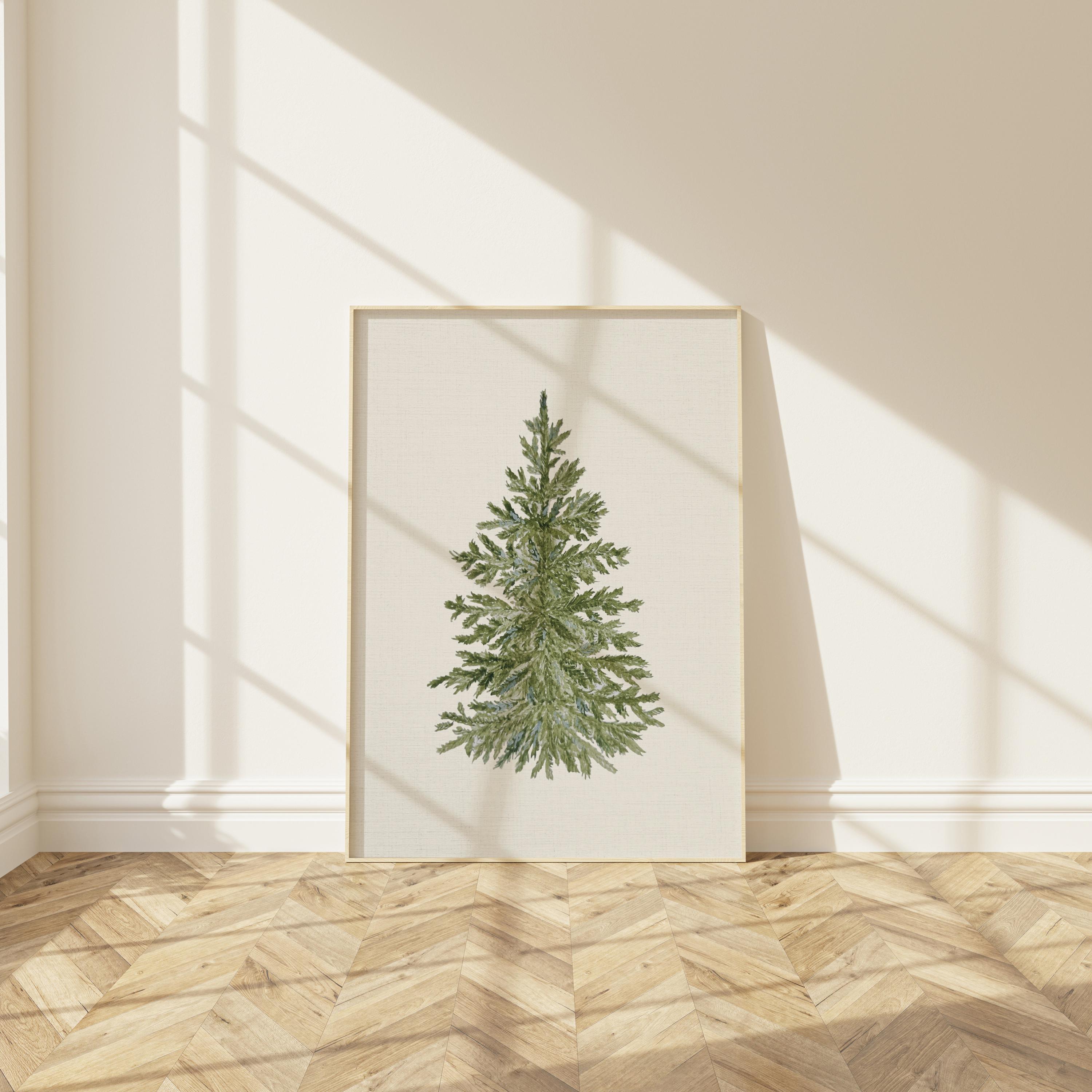 Vintage Watercolor Christmas Tree Art Print | Christmas Digital ...