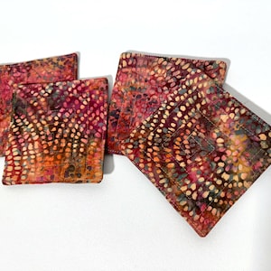 Quilted Batik Fabric Coasters With Nature Prints - Etsy