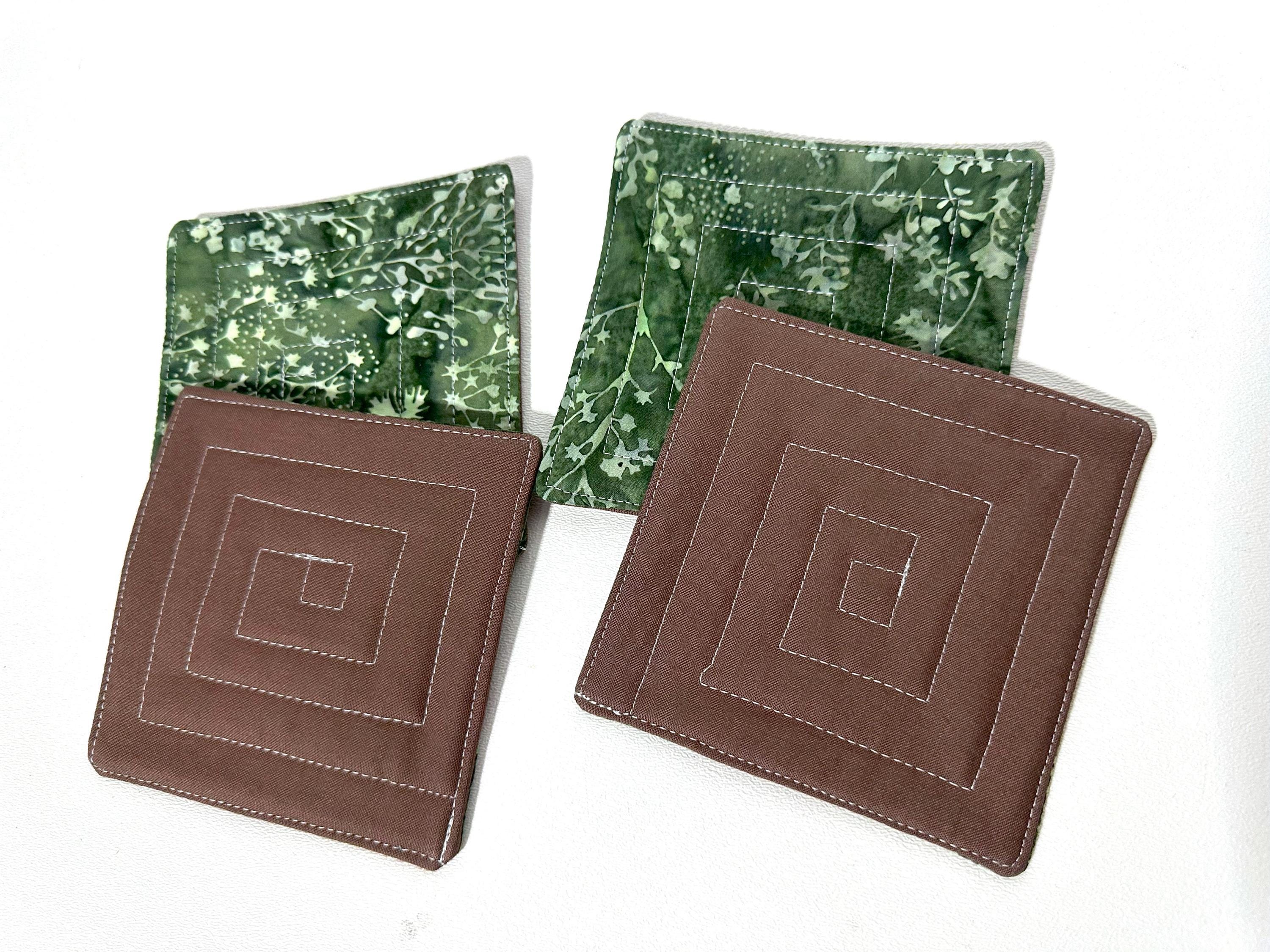 Quilted Batik Fabric Coasters With Nature Prints - Etsy