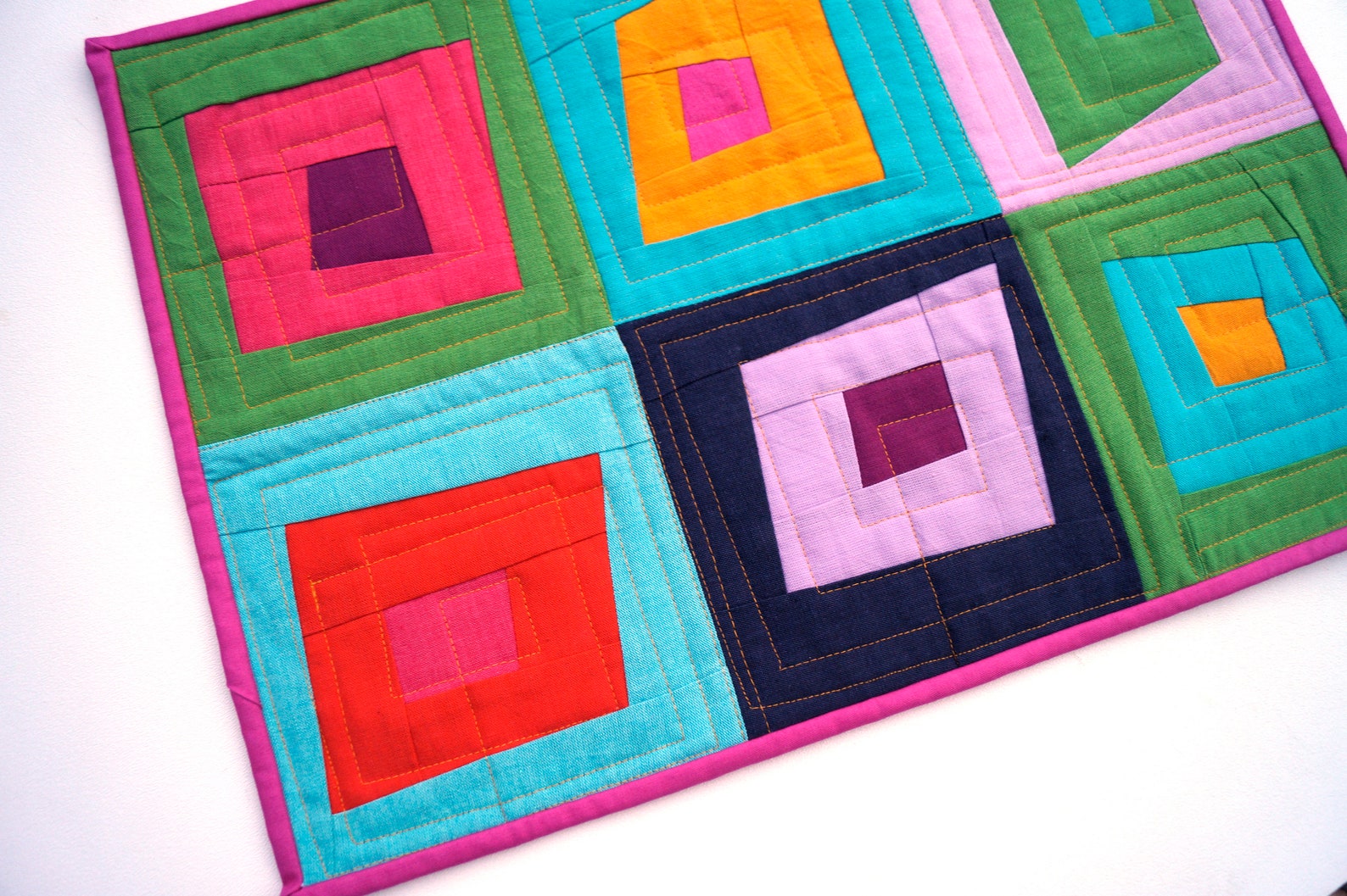 Quilted Patchwork Place Mat Table Topper or Wall Hanging With - Etsy