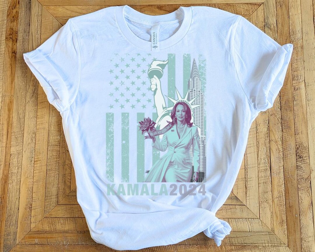 Liberty Flag Kamala Harris Graphic Tshirt USA Kamala Merch Harris Walz ...