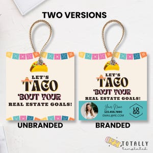 Taco Real Estate Pop by Tag Canva Template | Cinco De Mayo Realtor Gift ...