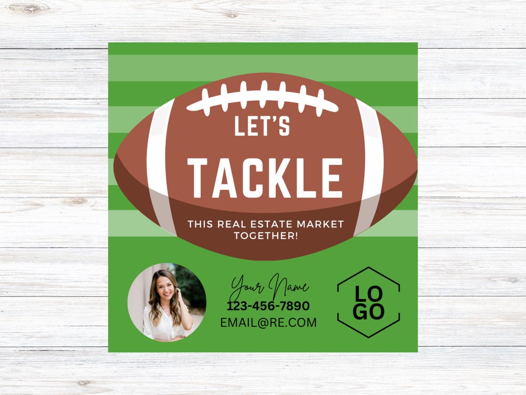 Football Pop-by Tags for Realtors Canva Template Digital Download ...