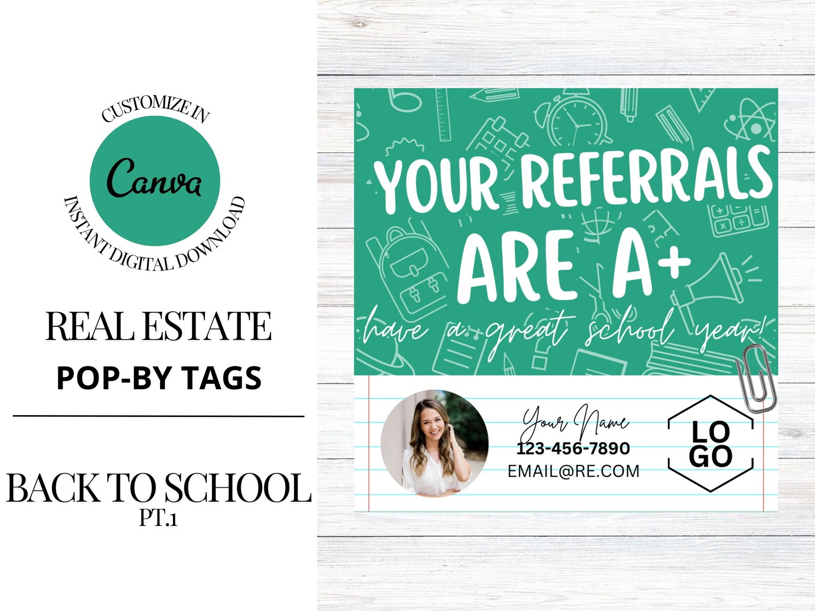 Teacher Pop-by Tags for Realtors Canva Template Digital Download ...