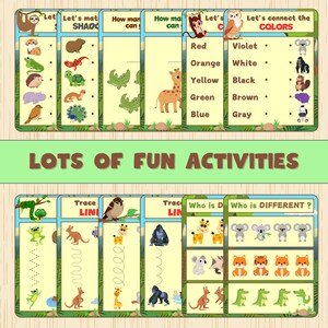 Busy Book for Kids & Toddlers | Jungle Animals | Printable | Instant ...
