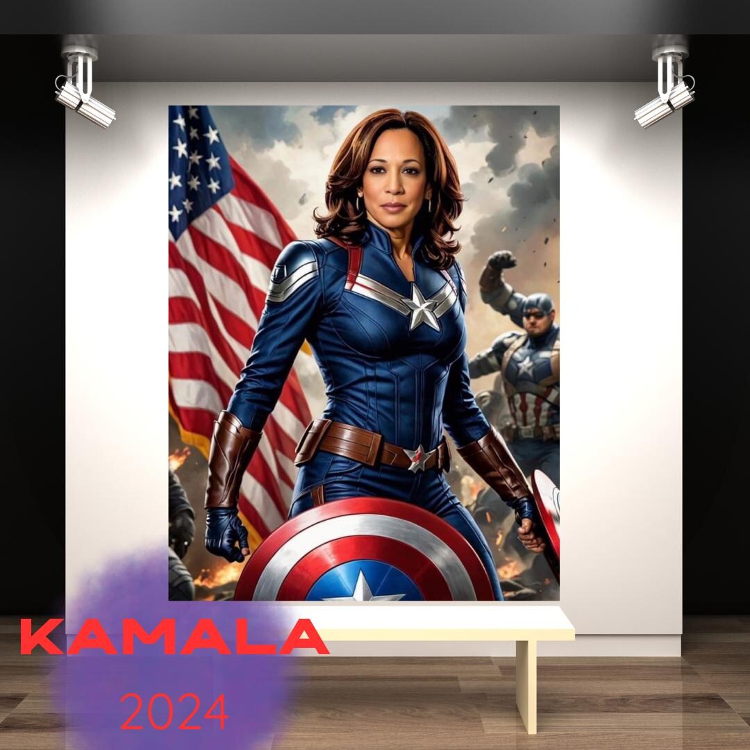 Marvel Inspired Captain Kamala Harris Matte Vertical Poster - Etsy