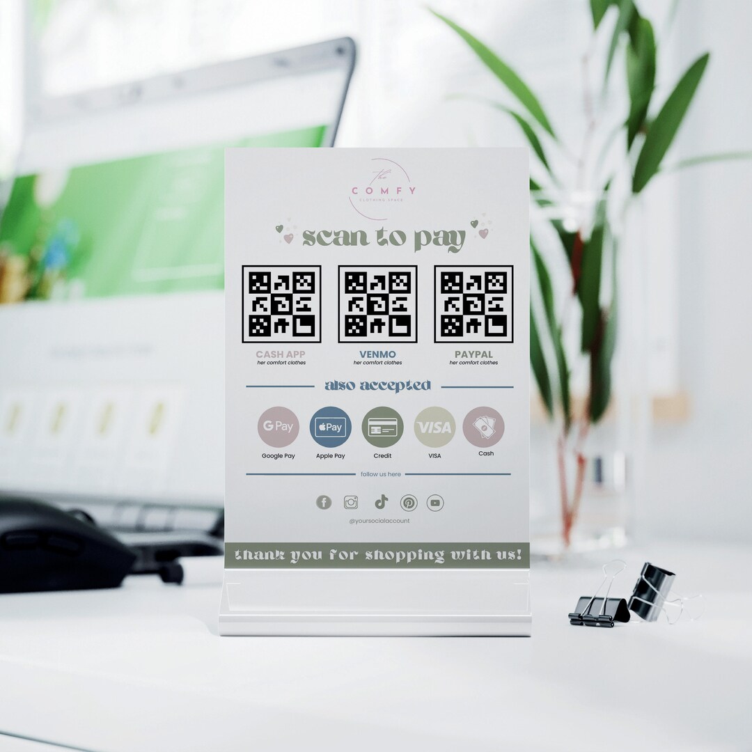 Editable Scan to Pay Canva, Scan to Pay Template Printable, Scan to Pay ...