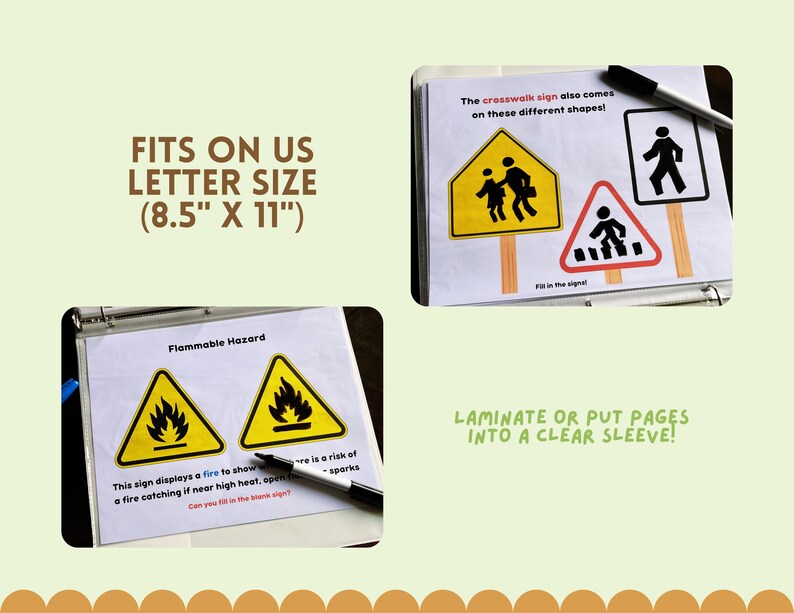 Important Signs Printable Kids Busy Book Pages | Kids Educational ...
