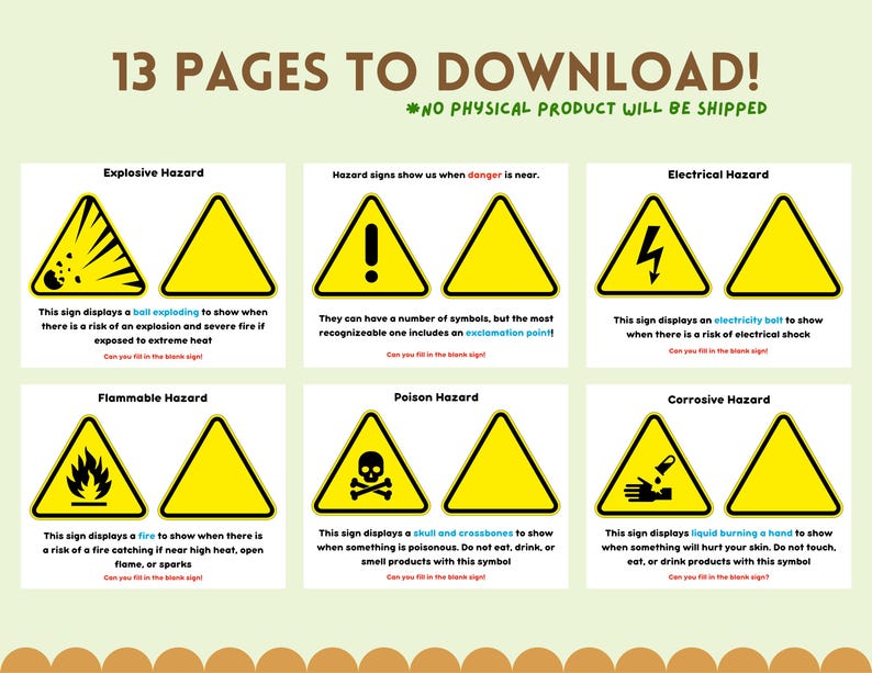 Important Signs Printable Kids Busy Book Pages Kids Educational ...