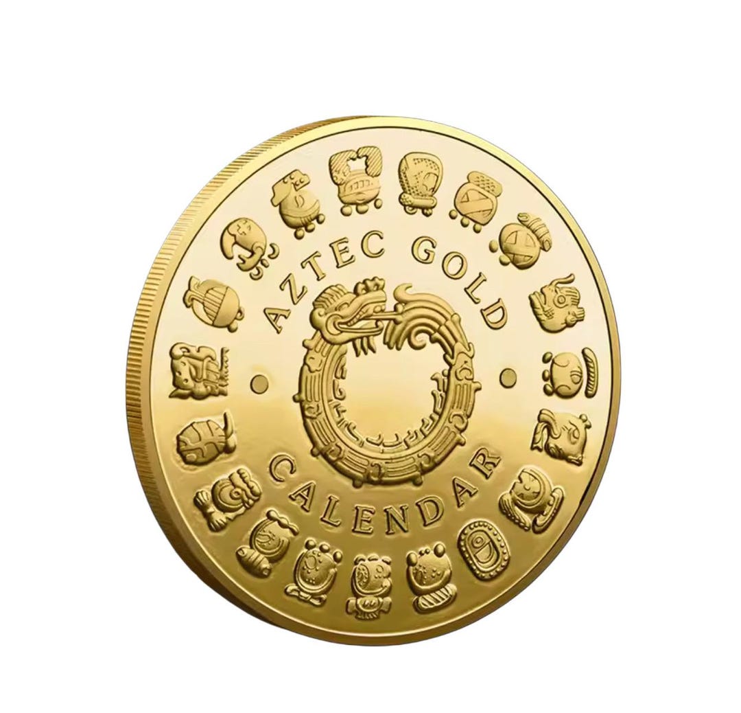 Aztec Gold Calender High Quality Gold Plated Coin - Etsy