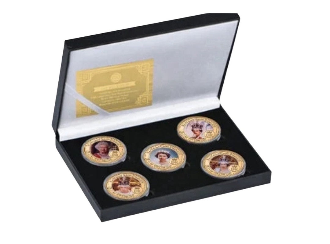 Box of 5 Queen Elizabeth High Quality Gold Plated Coin - Etsy