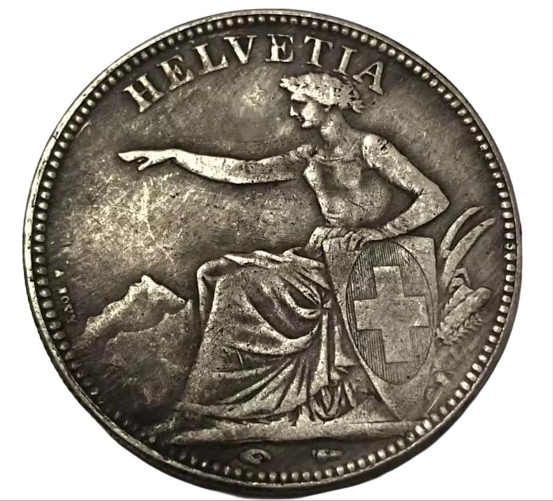 1850 Schweiz 5 Francs Helvetia Hochwertige Versilberte Münze - Etsy Schweiz