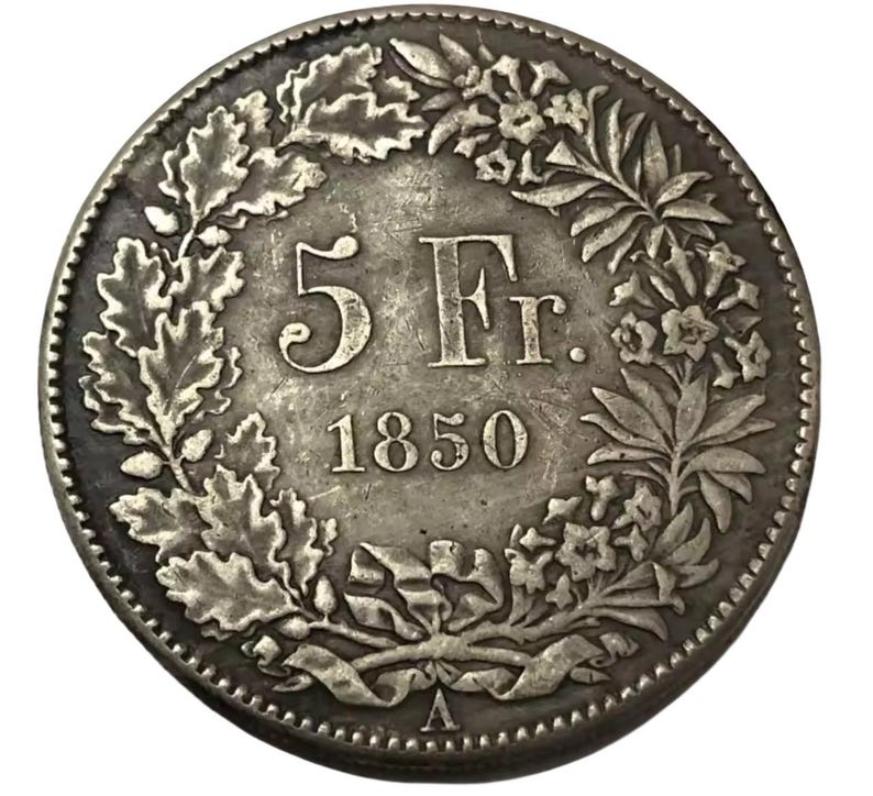 1850 Schweiz 5 Francs Helvetia Hochwertige Versilberte Münze - Etsy Schweiz