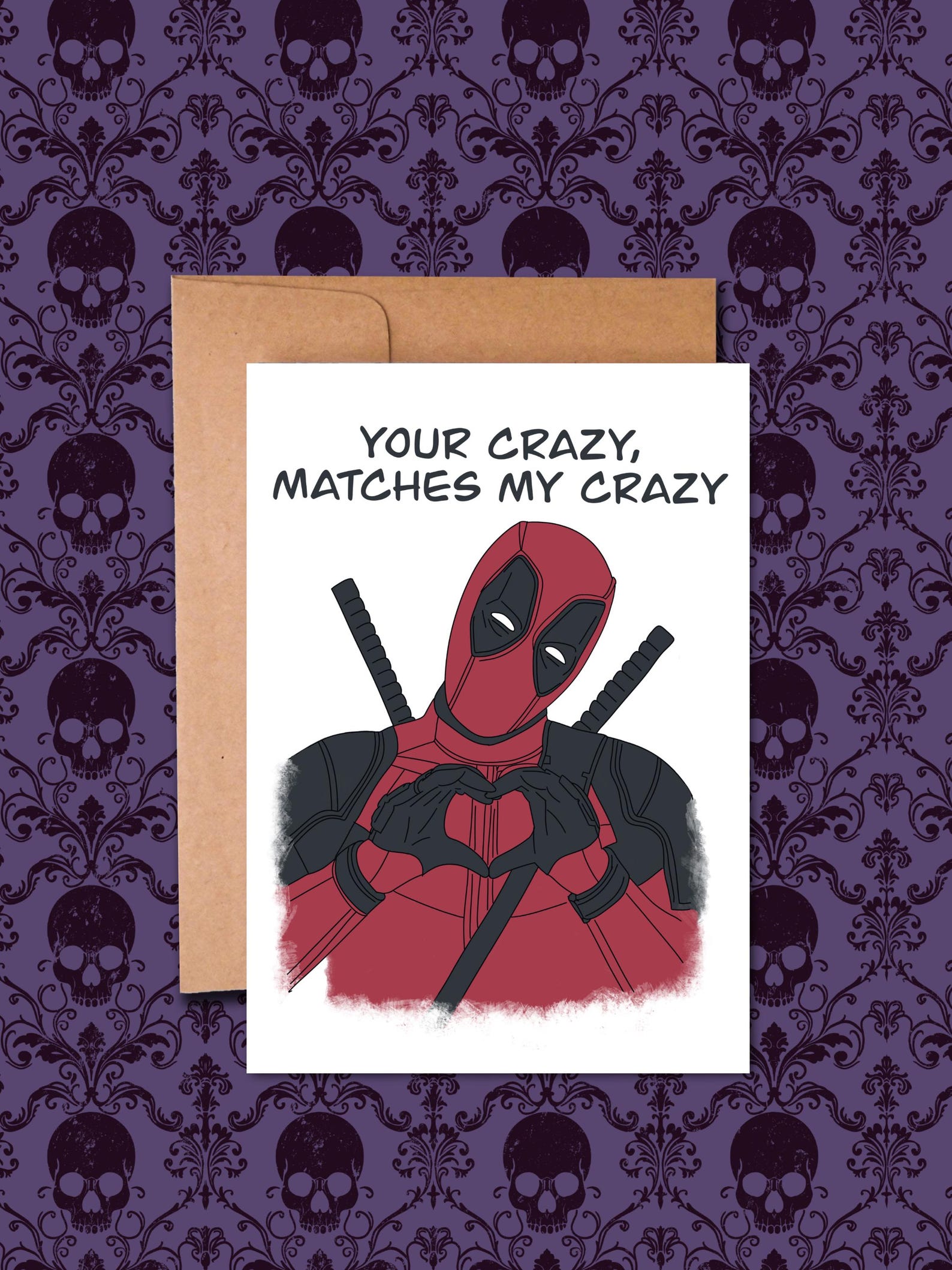 Deadpool Inspired Blank Greeting Card - Etsy