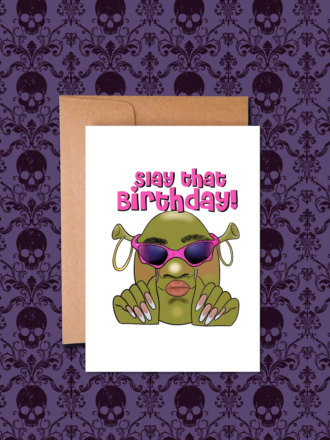 Slay Shrek Inspired Blank Birthday Greeting Card - Etsy
