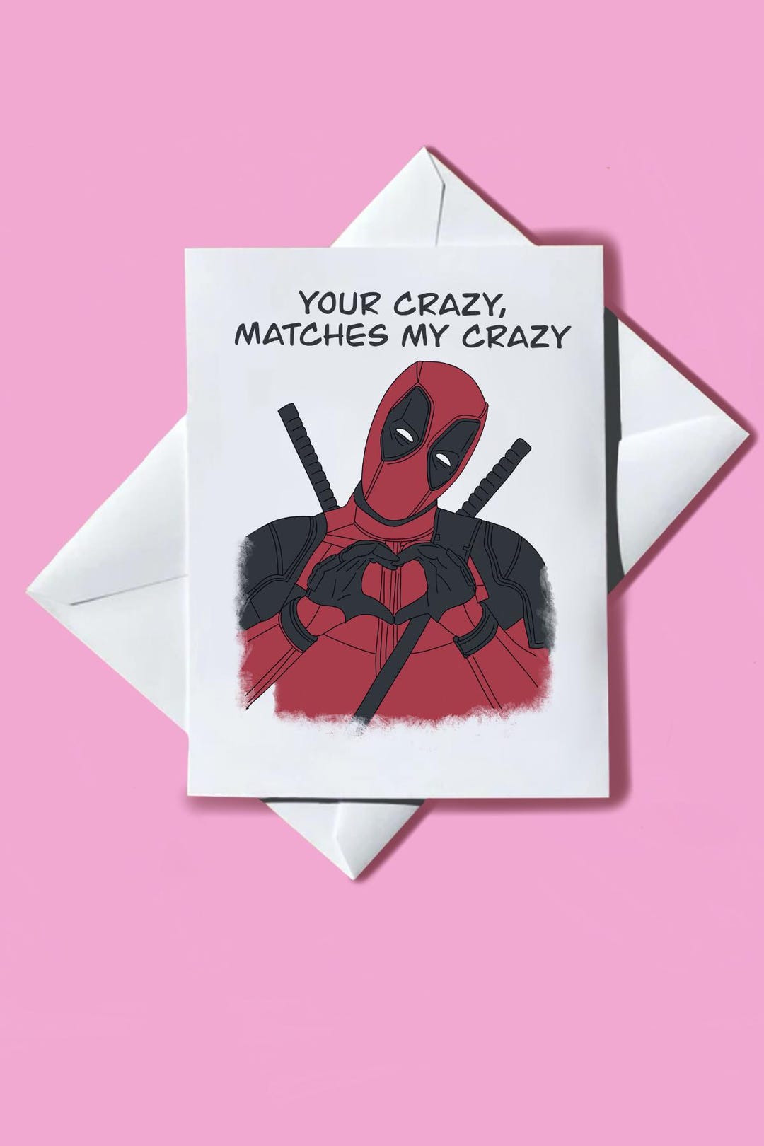 Deadpool Inspired Blank Greeting Card - Etsy
