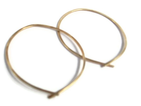 Items similar to 7" Hammered Gold Hoops - Large on Etsy