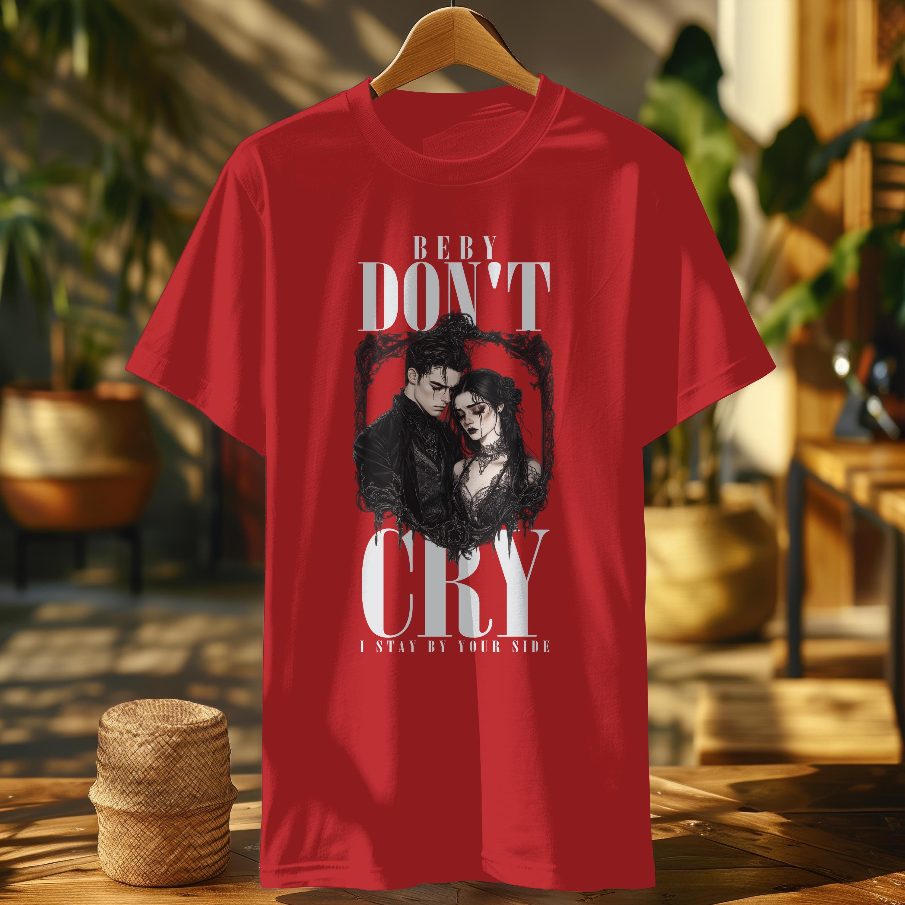Crying Couple Gothic Unisex Tee, Sad Gothic Couple Shirt, Emo Jersey T ...