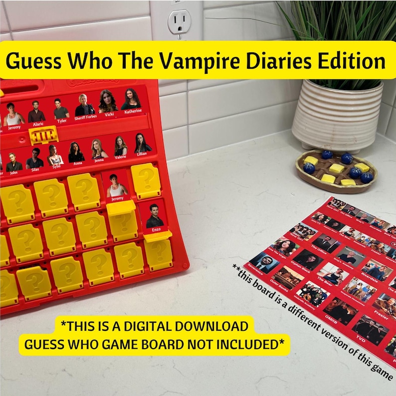 Guess Who the Vampire Diaries Edition Digital Download - Etsy