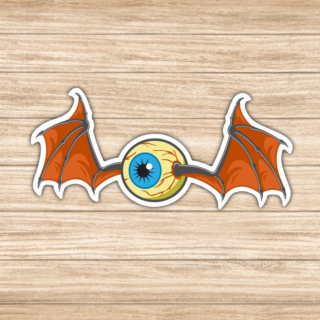 Bat Wing Flying Eyeball Sticker, Goth Laptop Decal - Etsy