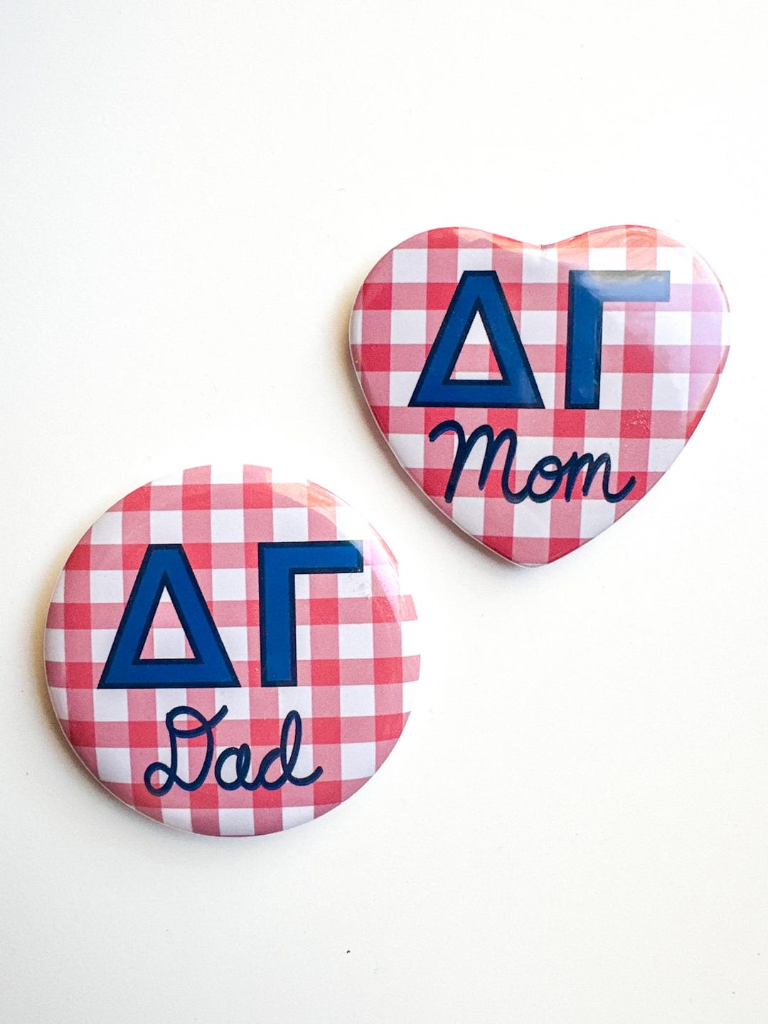 Delta Gamma Picnic Heart Parent Buttons - in Red/navy - Etsy