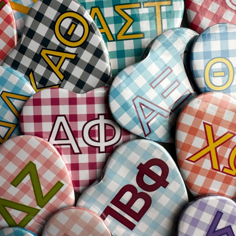 Heart Sorority Buttons - Etsy