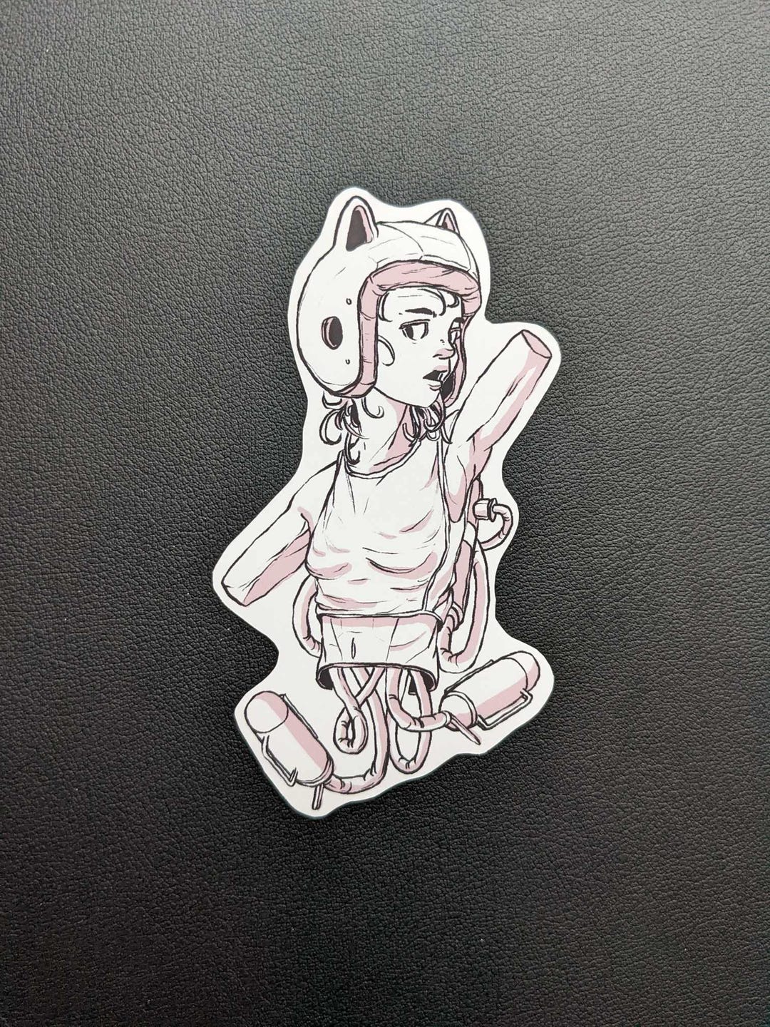 Cute Sci-fi Sticker Vinyl Decal Hand-drawn Original Character Unique ...