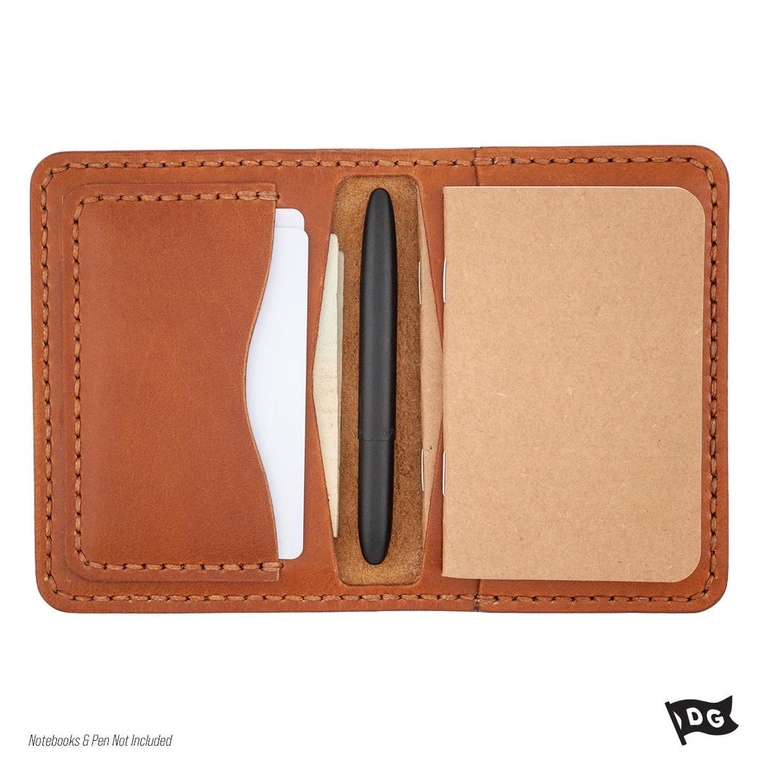 Bourbon Mini Notebook Bifold Wallet - Leather Bifold Volant Notebook ...