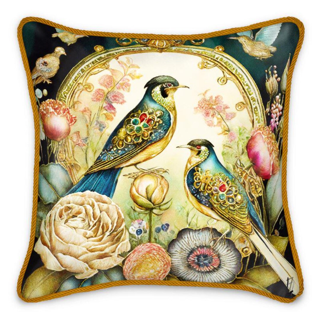 HUSH HUSH GARDEN "birds" Silk Pillow - Etsy