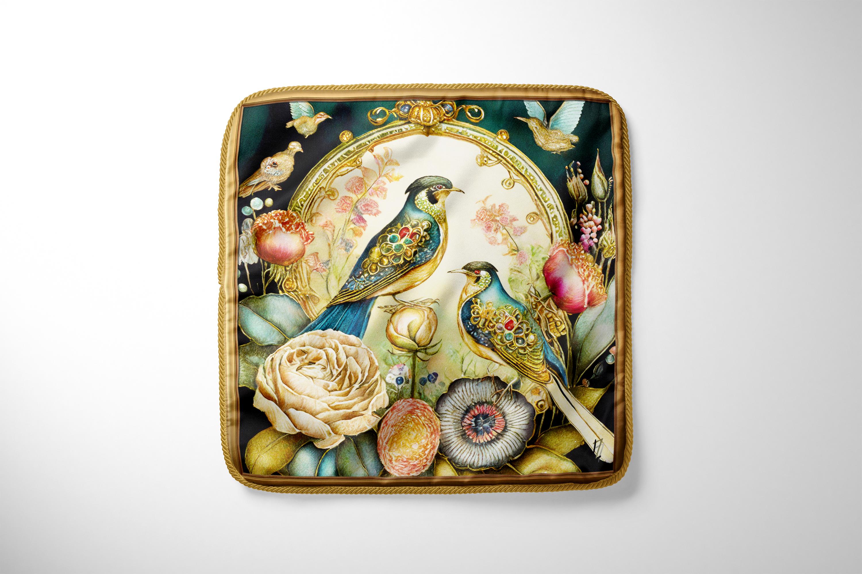 HUSH HUSH GARDEN "birds" Silk Pillow - Etsy