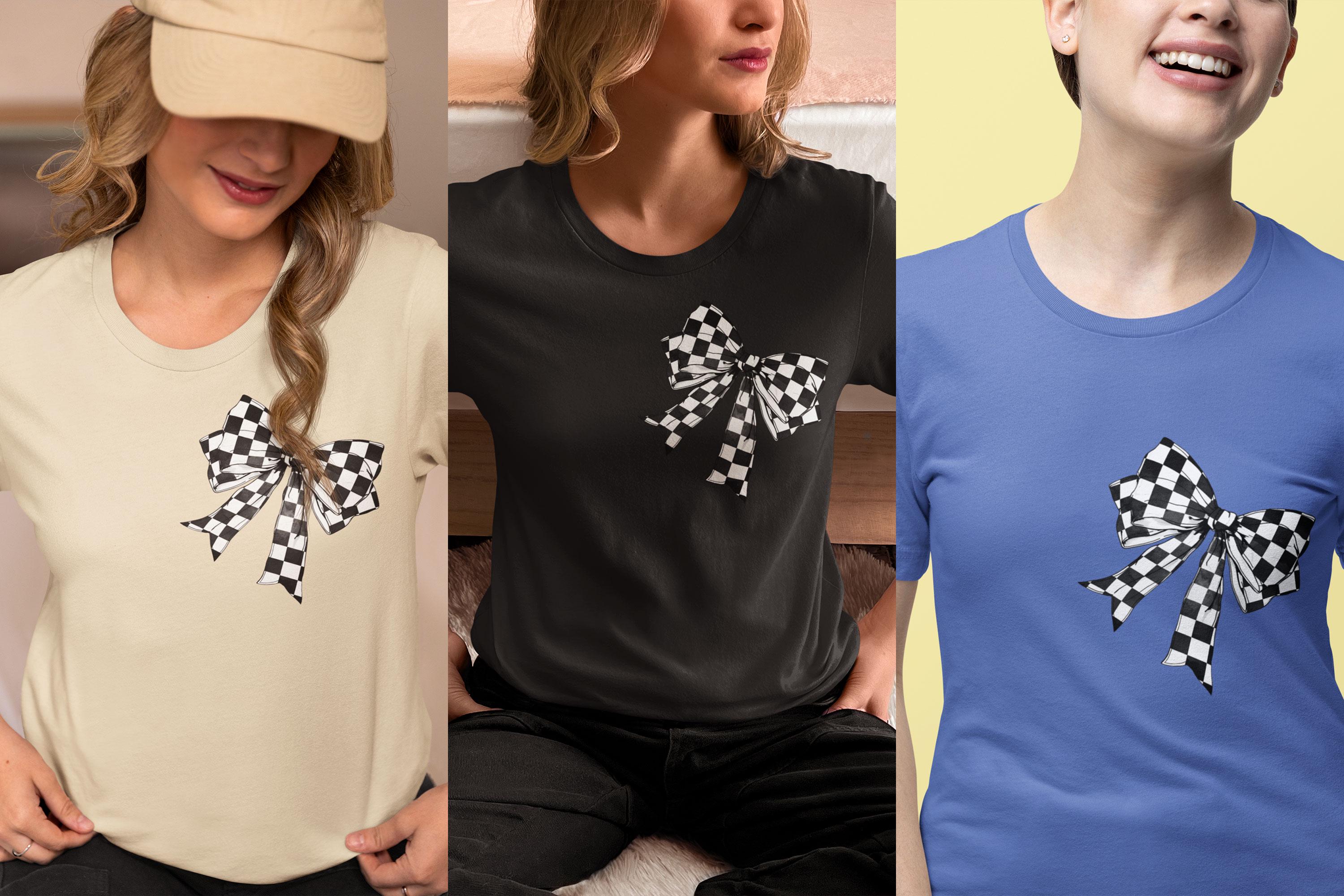 Dalmatian Bow Shirt, Black and White Ribbon Shirt, Coquette Ribbon ...