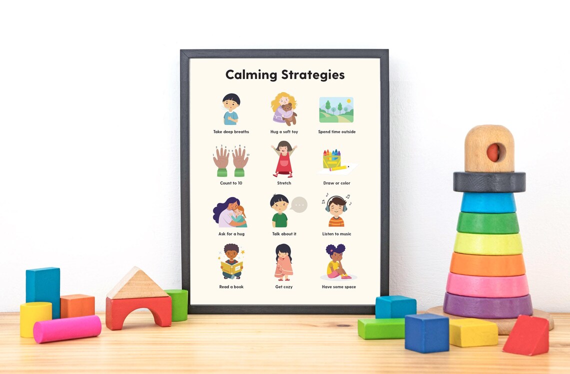 Digital Calming Strategies Poster, Calming Techniques for Kids and ...