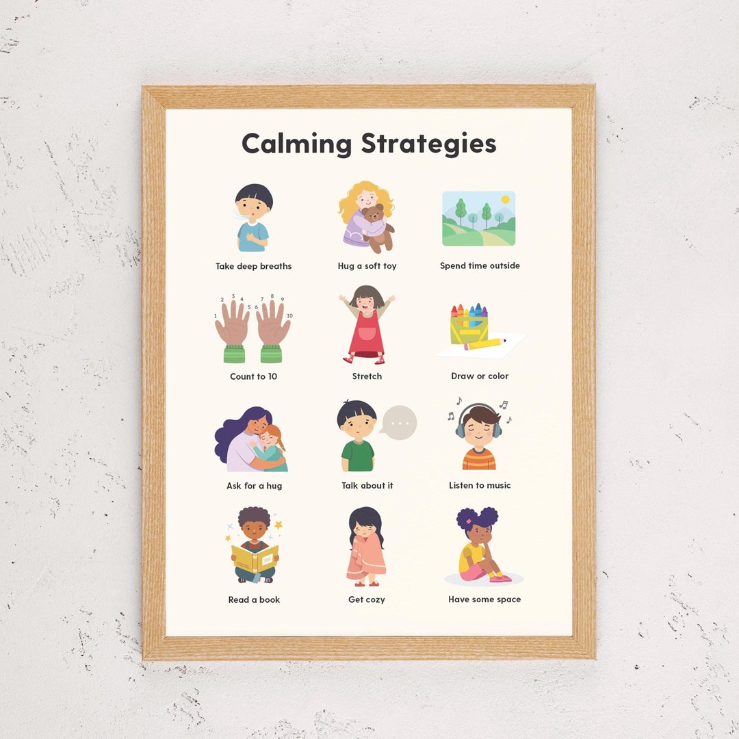 Digital Calming Strategies Poster, Calming Techniques for Kids and ...