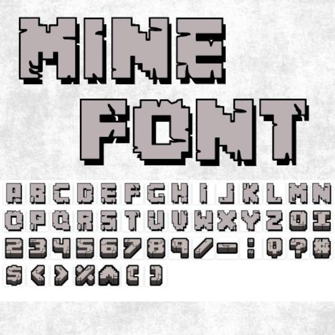 Minecraft Font Svg Bundle, Minecraft Alphabet Printable, Minecraft ...